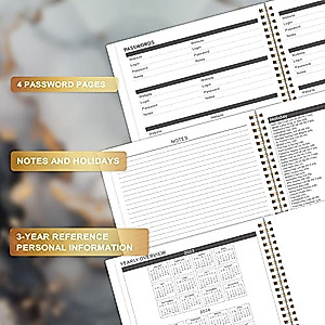 Monthly Planner 2023-2025 - 2023-2025 Monthly Planner With Tabs, Jul. 2023- Jun. 2025, 9” x 11”, 24 Monthly Planner with Flexible Cover, Back Pocket, Twin-Wire Binding - Black Waterink