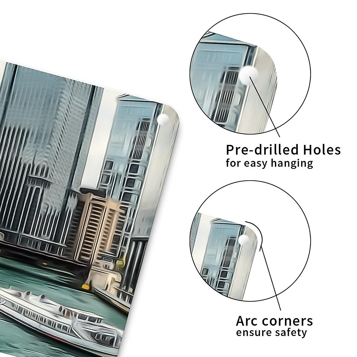 WoGuangis USA City Chicago Metal Plaque Tin Sign American Cities in Illinois States Street Hanging Sign Travel Gift Souvenir Aluminum Art Signs Quality Metal Sign for Front Porch Garden 12x12in