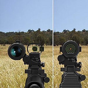 Feyachi M37 1.5X - 5X Red Dot Magnifier with RS-30 Reflex Sight Combo Kit, Multiple Reticle System Red Dot Sight & Magnifier Built-in Flip Mount Combo