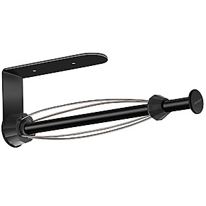 Adoco Paper Towel Holder Under Cabinet, Simply Tear Paper Towel Holder Countertop, Black Wall Mount Paper Towel Holder, Adhesive or Screw for Kitchen Bathroom
