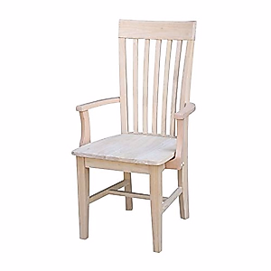 International Concepts Tall Mission Chair with Arms, Unfinished