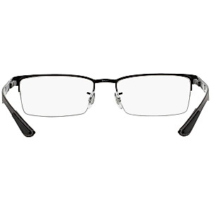 Ray-Ban RX8412 Rectangular Prescription Eyeglass Frames, Matte Black/Demo Lens, 52 mm