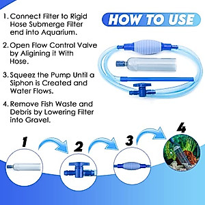 LL Products Gravel Vacuum for Aquarium - Fish Tank Gravel Cleaner- Aquarium Vacuum Cleaner -Aquarium Siphon - 8 FT Long Aquarium Gravel Cleaner with Minnow Net
