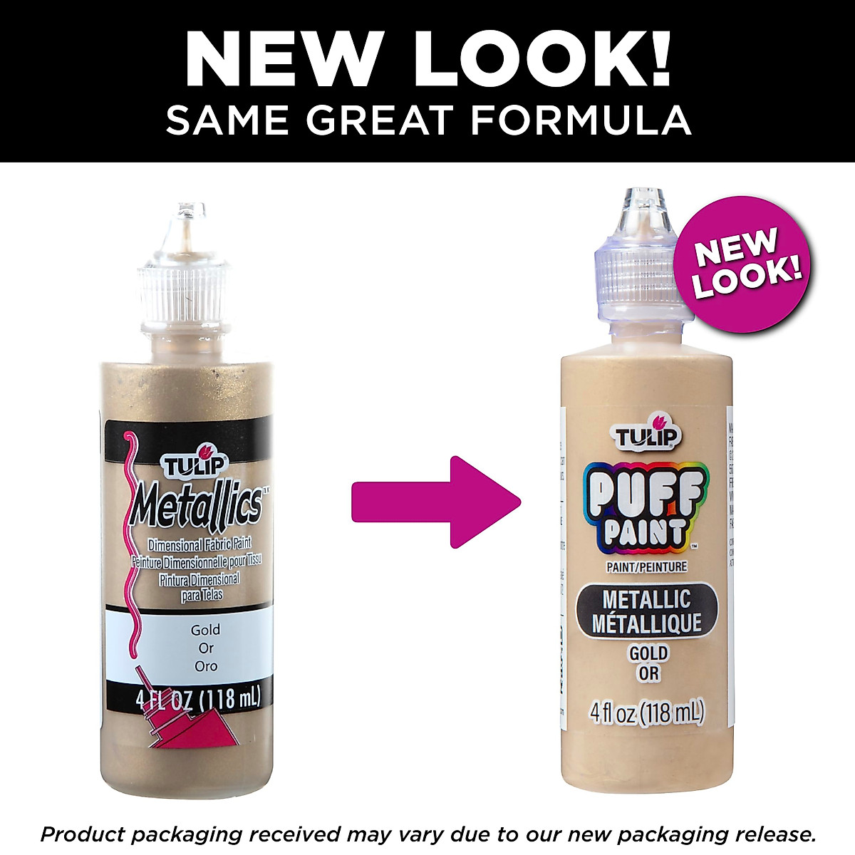 Tulip Dimensional Fabric Paint 17372 Dfpt 4Oz Metallic Gold, 4 Fl Oz (Pack of 1)