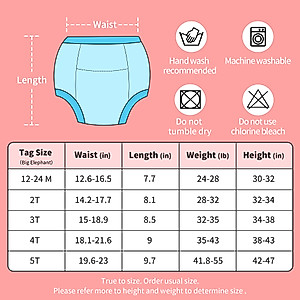 BIG ELEPHANT Random Color Toddler Training Pants 6 Pack, Potty Training Underwear for Boys and Girls, 3T