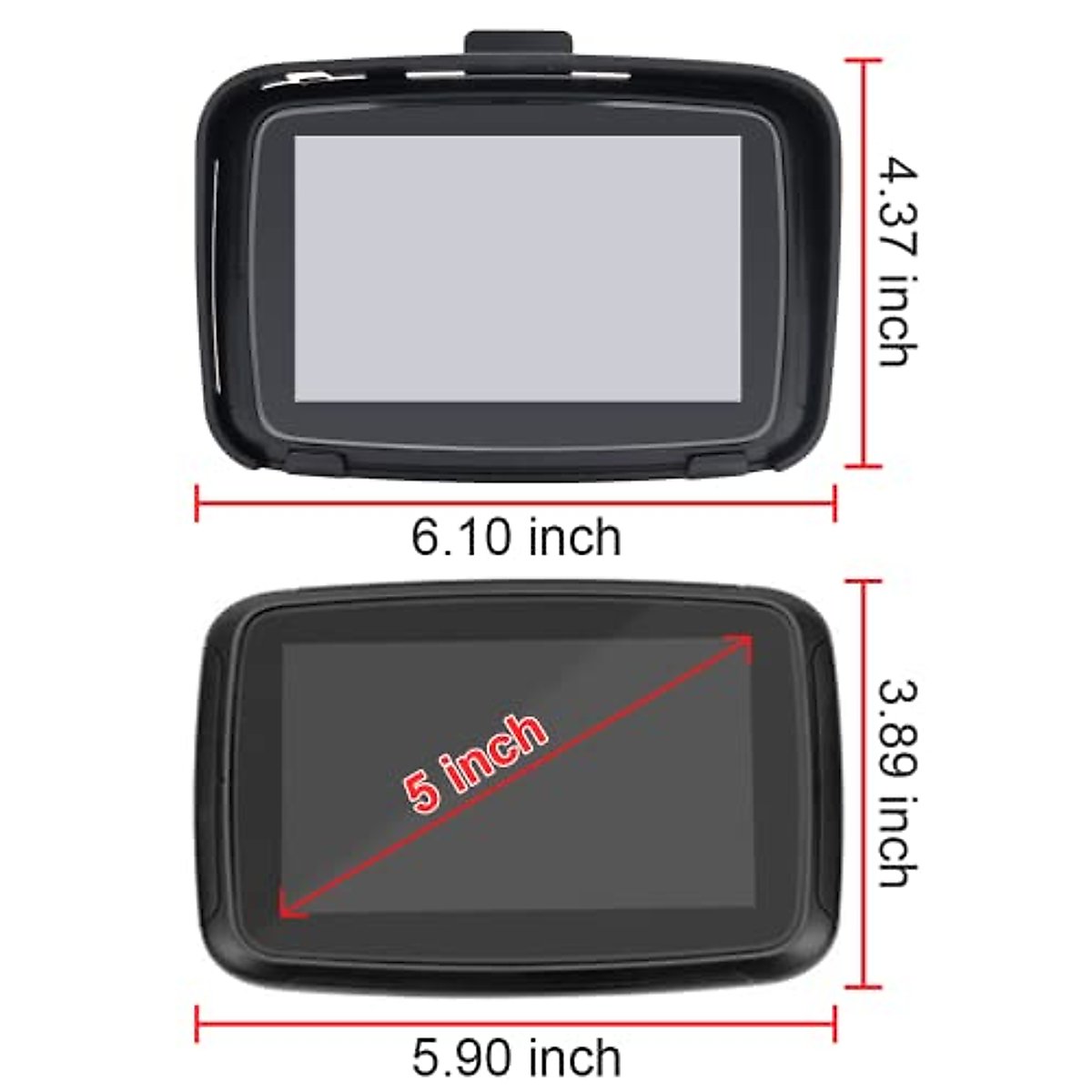 IYING Wireless CarPlay Wireless Android Auto Touchscreen for Motorcycle, Waterproof 5 Inch Touch Screen Device GPS Navigation via CarPlay/Android Auto for Motorbike, Dual Bluetooth