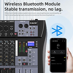 Audio Interface Mixer G-MARK MR80S USB Bluetooth Mixing Console 8 Channel 48V Phantom Power Sound Board Music Reverb For PC Stage Studio DJ Sound Controller Analog Mixer