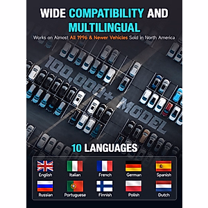 ANCEL AD410 Pro+ 2 in 1 OBD2 Scanner Battery Tester, OBD2 Scanner Diagnostic Tool for Car Check Engine Code Reader Scan Tool & 6V 12V 100-2000 CCA Battery Charging Cranking Test EVAP Live Data