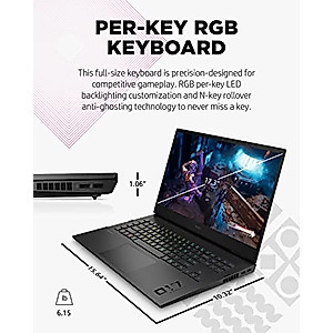 HP OMEN Laptop, IntelCore i7-12700H Processor, NVIDIA GeForce RTX 3070 Ti L Dedicated Graphics, 16 GB RAM Memory, Windows 11home Operating System (17-ck1020nr, Shadow Black)