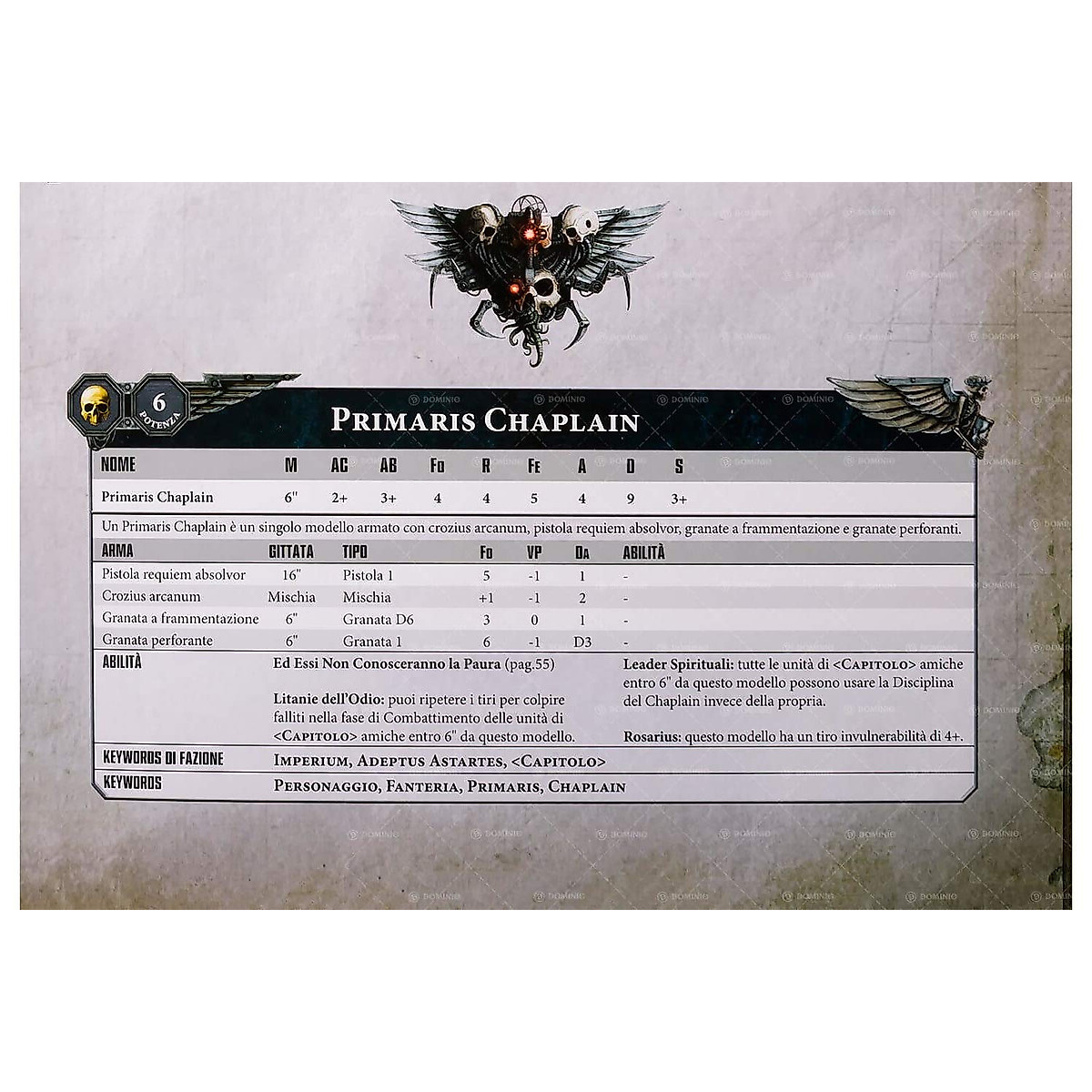 Games Workshop 99120101180" Space Marines Primaris Chaplain Plastic Kit