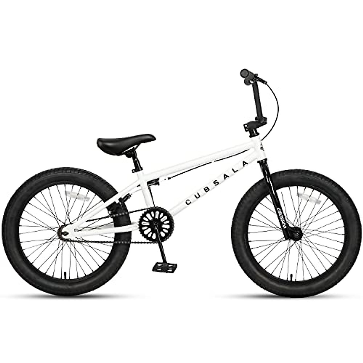 cubsala 18 Inch Kids BMX Bicycle Freestyle Bike for 5 6 7 8 Years Old Boys Girls and Youth Beginners, White