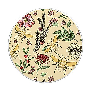 Nature Plants Flowers Floral Leaves Beehive Honeycomb Bee PopSockets PopGrip: Swappable Grip for Phones & Tablets