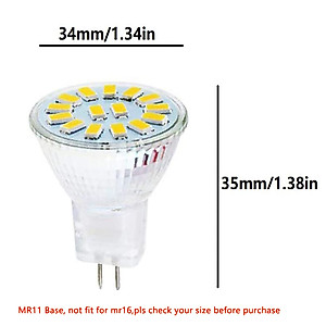 Lxcom Lighting LED MR11 Light Bulb 6 Pack 5W LED Flood Light 40W Halogen Replacement GU4 Bi-Pin Base Warm White 3000K MR11 Spotlight AC/DC12V for Landscape Recessed Track Lighting