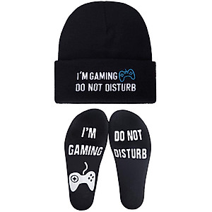 Gamer Gifts, Socks Beanie Winter Hat, Valentine's Day Gifts for Men Teen Teenagers Boys Him