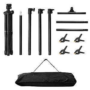 Coliflor T-Shape Portable Backdrop Stand, 6.5x3.2ft Adjustable Photo Background Stand Kit, Sturdy Small Back Drop Holder with 4 Spring Clamps, Carry Bag for Parties, Photography and Video Studio
