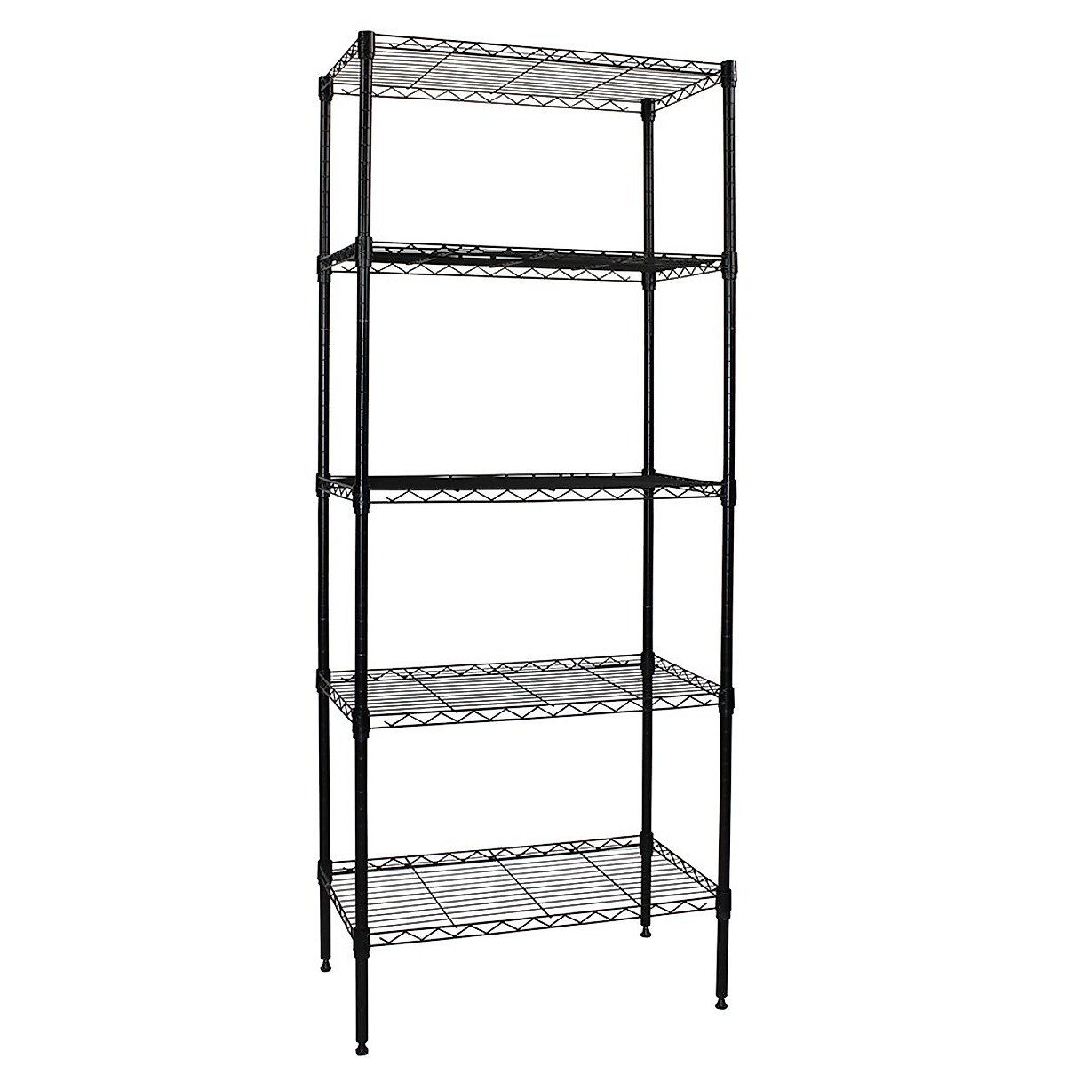 Apollo Hardware Black 5-Shelf Wire Shelving 24"x14"x60" (Black)