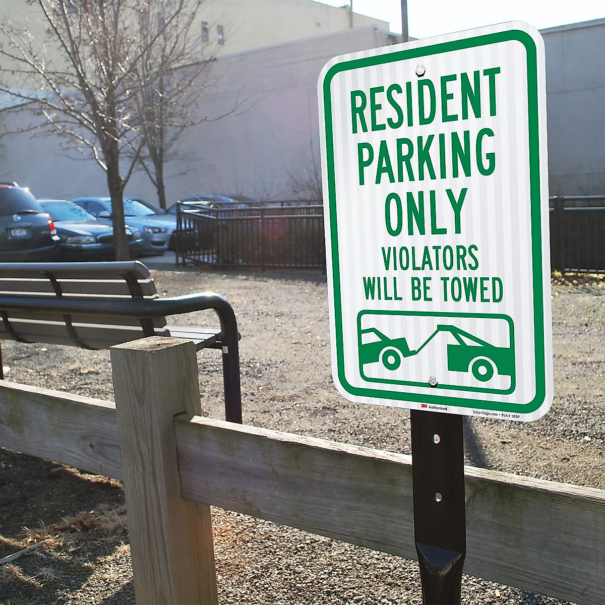 SmartSign "Resident Parking Only, Violators Towed" Sign | 12" x 18" 3M Diamond Grade Reflective Aluminum