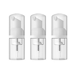 LONGWAY 3PCS Travel Size Foam Pump Bottle,Mini Empty Pump Bottle Dispenser(30ml,1 fl oz) (Clear)