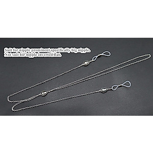 Mimimelon Non Piercing Nipple Chains with Choker Fake Nipple Clamps Crystal Nipple Noose