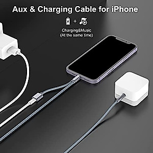 LMUBOY Lightning to 3.5mm Aux Cord for iPhone with Charging Port,Car Audio Aux Cable Compatible with iPhone 13 12 11 Mini Max Pro X XR XS Se 8 8P 7 7P,Work with Speaker/Stereo/Headphone