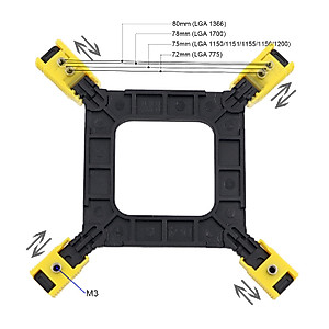 GENNEL Adjustable Motherboard Backplate, CPU Heatsink Mounting Base, Radiator Holder Backplate for Intel LGA 775 1150 1155 1156 1200 1366 1700