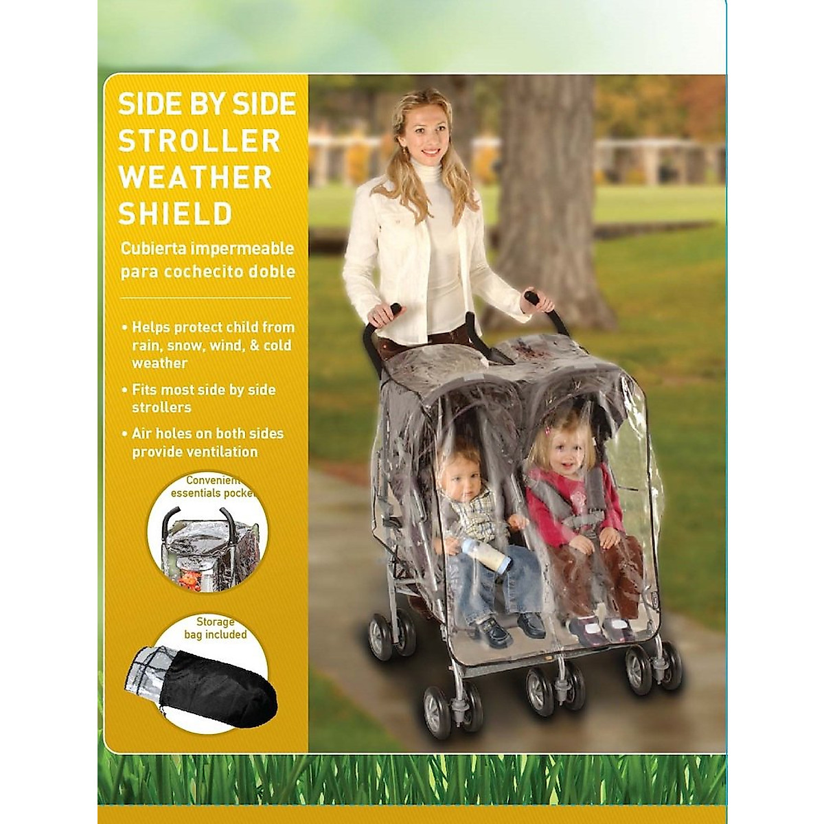 Jeep Side by Side Stroller One Size Weather Shield, White