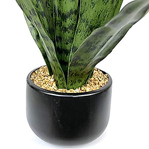 Bird Fiy Artificial Snake Plant 22" Faux Agave Fake Sansevieria Artificial Potted Plants for Indoor and Outdoor Home Office Décor (White Pot)