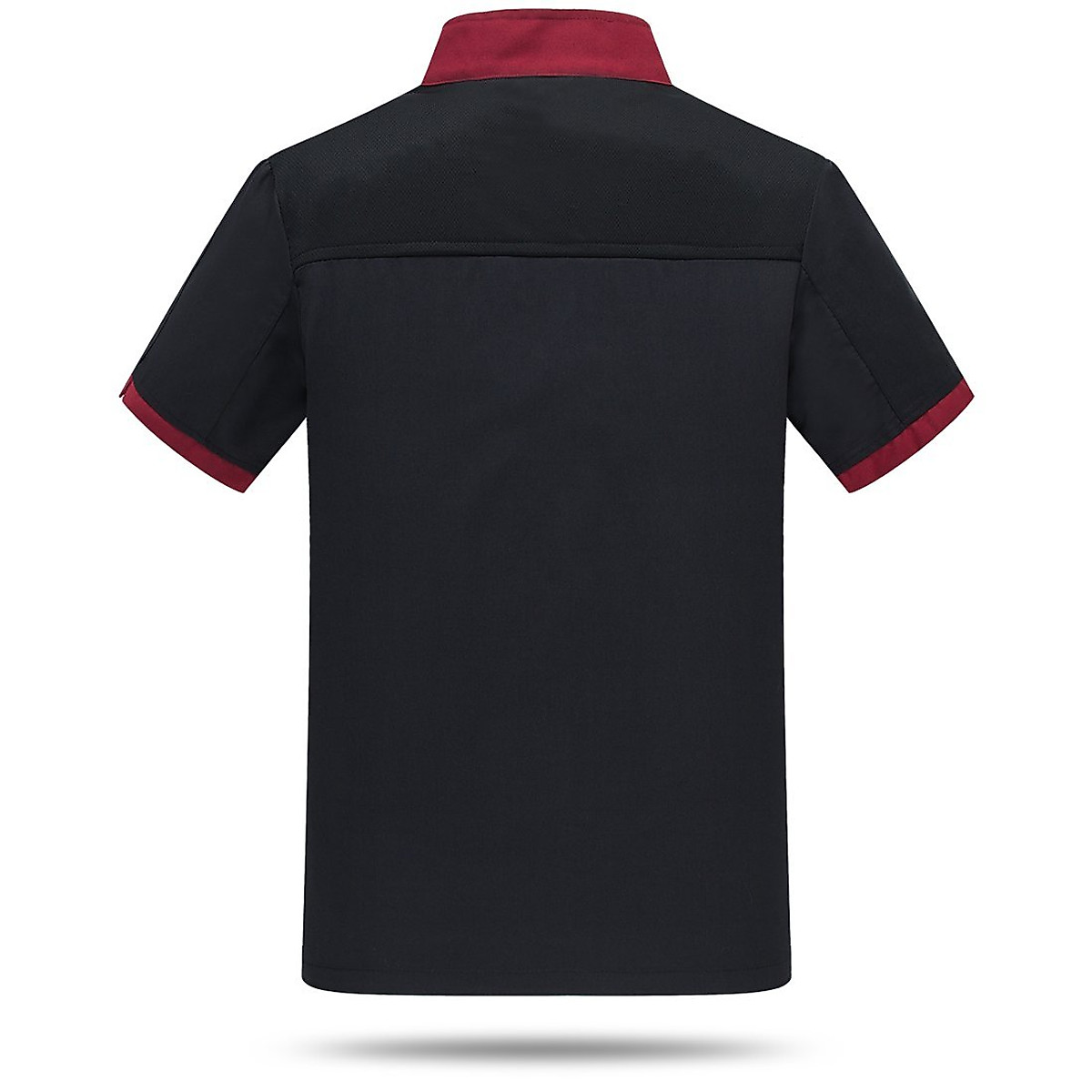 Chef Jackets Waiter Coat Short Sleeves Back and Underarm Mesh Size US: XL Black(Label:XXXL)