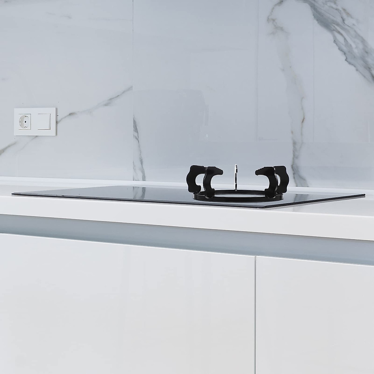 Angoily Cast Iron Wok Support Ring Gas Stove Rack Stand Brackets Milk Pot Wok Support Holder Trivets Range Holder for Home Restaurant Kitchen ( Black )