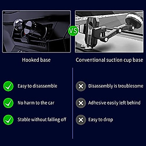 Phone Mount for Car [Upgraded Metal Clip] Cell Phone Holder Car Hands Free Cradle in Vehicle Car Phone Holder Mount Fit for Smartphone, iPhone, Cell Phone Automobile Cradles Universal