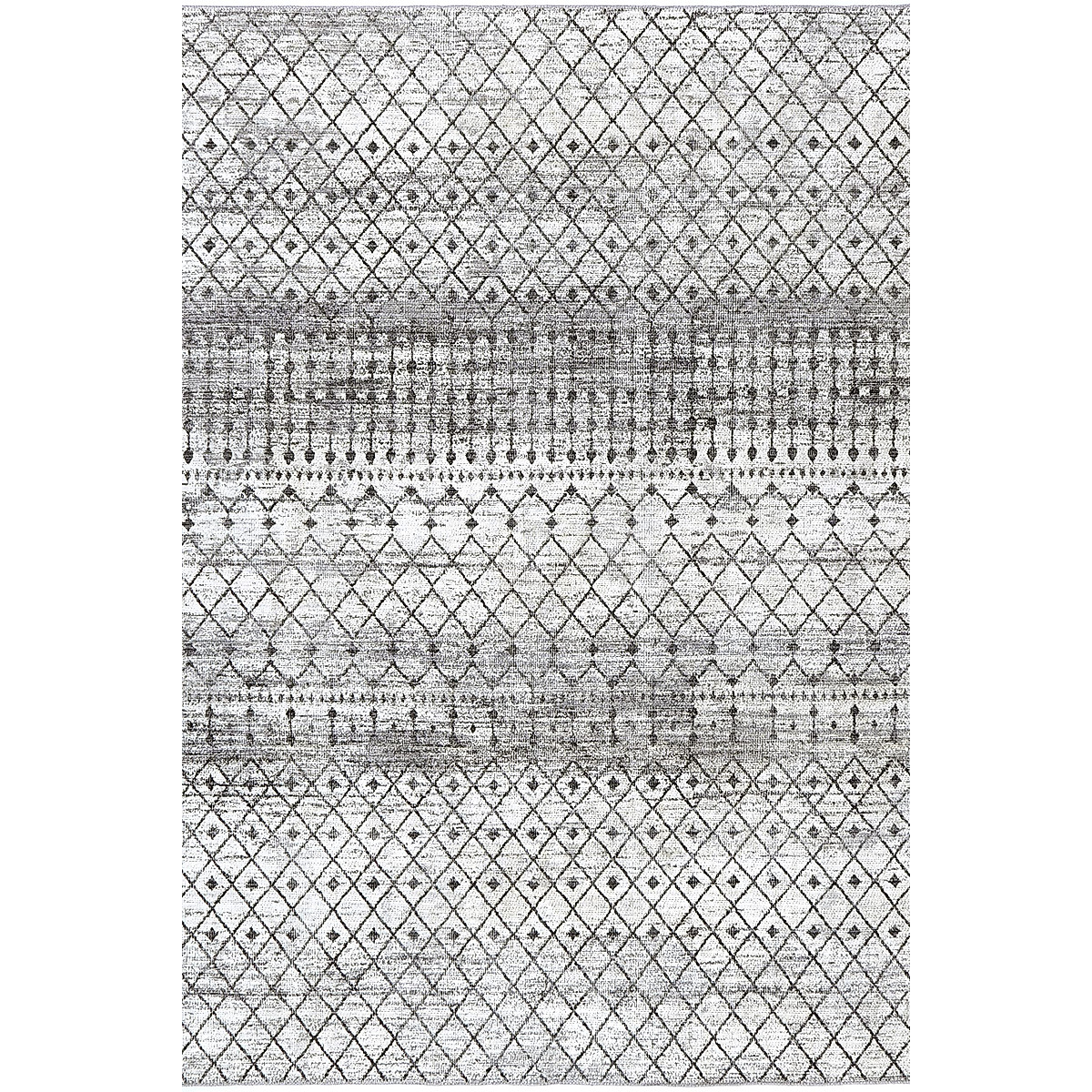 Home Culture Machine Washable Area Rug, Non-Shedding, Geometric Pattern Area Rug for Livingroom, Kitchen, Dining, Office, Low Pile, Pet Friendly Andre Rug, 6'6''x9'5''