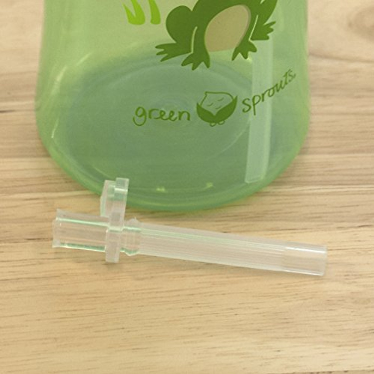 green sprouts Straw Bottle | Silicone straw promotes healthy oral development | Flip-cap locks to prevent spills, 2 straw drinking options: traditional & tilted, Dishwasher safe
