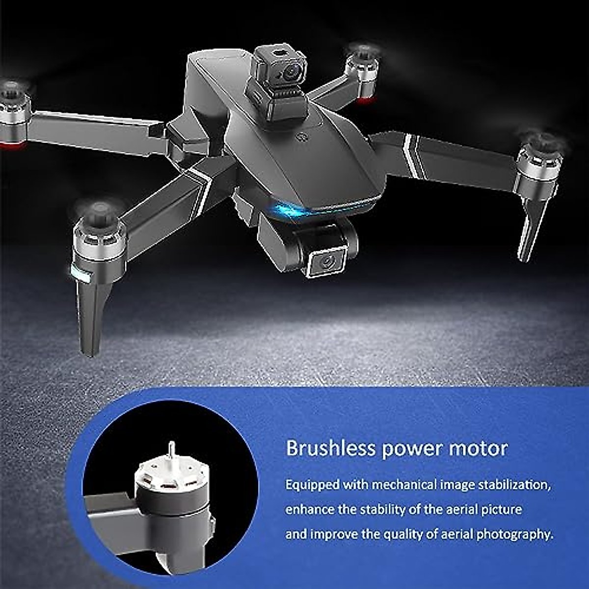 RKSTD Drone With Dual HD Camera - GPS Foldable RC Quadcopter, Brushless Motors, Suitable For Adults And Kids, WiFi FPV RC Drone For Beginners, Trajectory Flight, Auto Hover