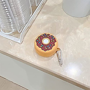 AOLABOKY Compatible with Samsung Galaxy Buds2 pro/Galaxy Buds Live/Galaxy Buds pro/Galaxy Buds 2 Charging Box,3D Cute Cartoon Donut Silicone Earphone Case with Hook