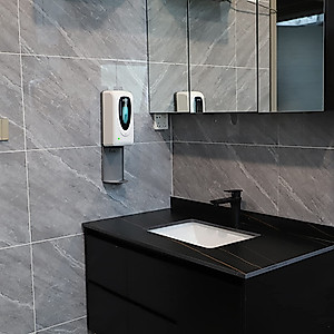 AETTL Touchless Automatic Foaming Hand Soap Dispenser Wall Mount, Motion Sensor Foam Liquid Refill Bottle Sanitizer Dispensing for Bathroom Kitchen Home Farmhouse Station 1306-s