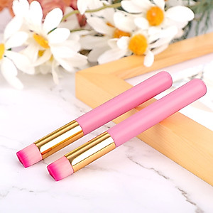 Dming 5 Pieces Lash Shampoo Brushes, Eyelash Extension Cleansing Brush Peel Off Blackhead Remover Tool Nose Pore Deep Cleaning Brush Cosmetic Lash Cleanser Brush Facial Cleansing Brushes (Pink)
