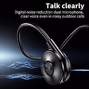 Open Ear Bone Conduction Headphones Wireless Bluetooth Workout Running Cycling Headphones Bone Conduction Headphones Head Set Bluetooth Sport with Neckband Bone Conducting Ear Phones Earbuds White