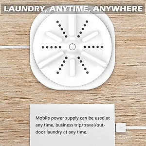 Mini Washing Machine, Upgraded Ultrasonic Portable Washer with Remote & Suction Cup, Small Washer Machine for College Rooms, Travel, Home and Apartment Laundry, 3 Mode Adjustable & Blue Light