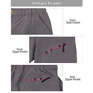 Little Donkey Andy Women's Hiking Pants Lightweight Convertible Zip-Off Pants Quick Dry UPF 50 Steel Gray Size 2XL