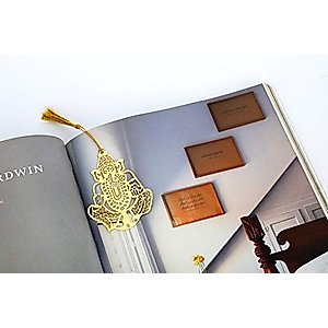ADORAA's Ganesha Ganpati Golden Brass Metal Bookmark with Golden Tassel - Perfect Gift for Friends & Family