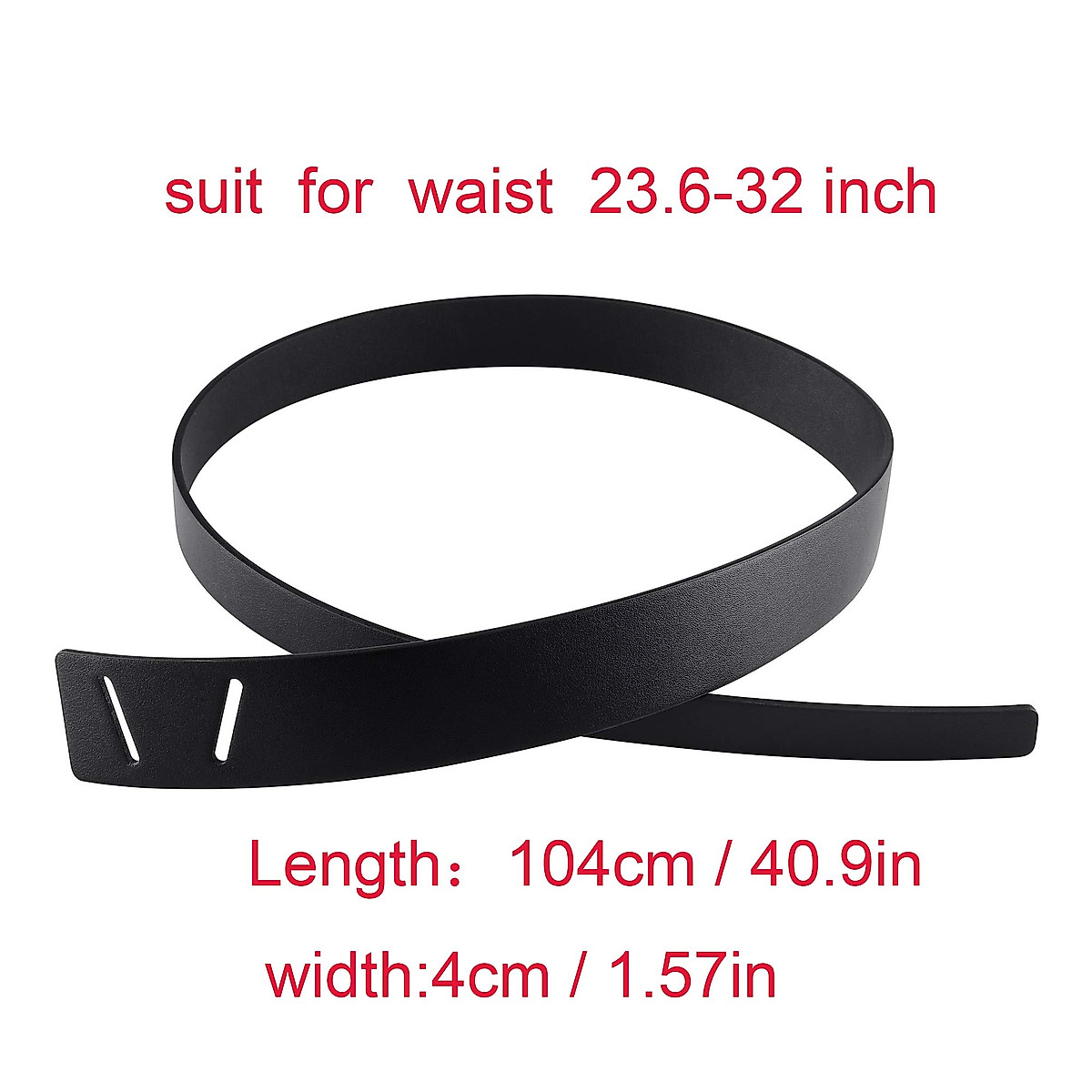 CHIC DIARY Women Fashion Knot Belt for Dress Jeans PU Leather Tie Waist Belt No Buckle Cinch Belt (Black)