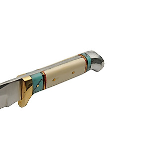 8.25″ Daylight Bone And Turquoise Resin Stainless Steel Edc Hunting Knife