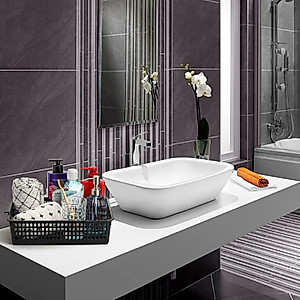 Foraineam Plastic Storage Baskets, Set of 6 Stackable Basket Bins in 3 Colors, 13.8 x 9.9 x 3.3 inch, Lightweight, Durable, Multi-functional Storage Baskets