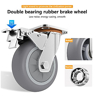 Foldable Platform Truck Push Dolly Heavy Duty 2000 lb. Weight Capacity with Brake and 6" 360 Degree Swivel Wheels