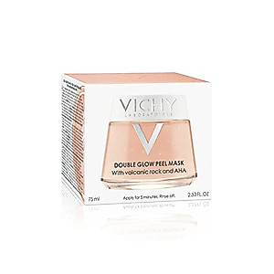 Vichy Mineral Double Glow Peel Face Mask with Exfoliating AHA Fruit Acids, Oil-Free Face Mask to Refine and Illuminate Skin, Paraben-Free