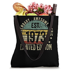 50th Birthday Vintage 50 Year Old Est 1973 Limited Edition Tote Bag