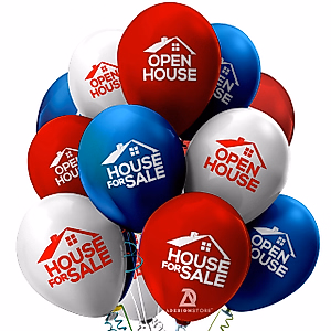 House for Sale Balloons - Open House Balloons for Real Estate - Realtor Metallic Balloons Supplies Sign - Sale by Owner - Realtor Open House - Realtor Kit - Realtor House Signs (24)