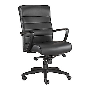 Eurotech Seating Manchester Mid Back Leather Chair, Black