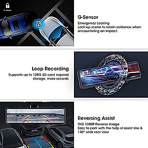 【Newest 11''】 Mirror Dash Cam Front and Rear Dual 1080P Rear View Mirror Camera FHD IPS Full Touch Screen Rearview Dashcam Waterproof Backup Camera with Enhanced Night Vision 170° Wide Angle for Cars