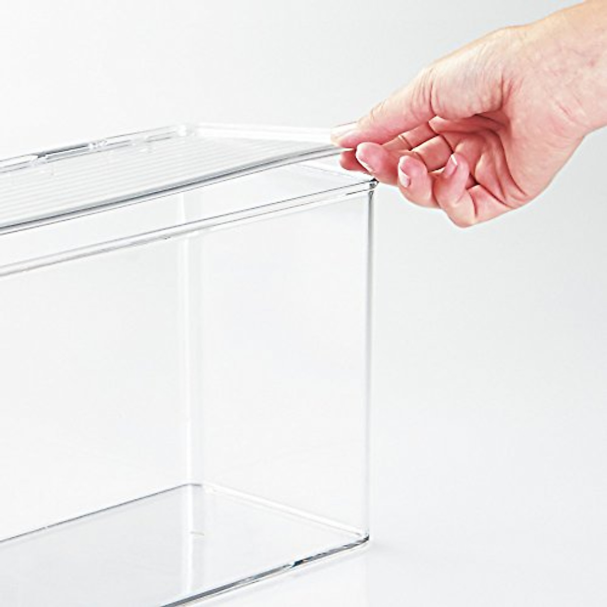 iDesign Kitchen Binz Stackable Box, 14 x 34 x 18cm, Clear, 14 x 34 x 18 cm